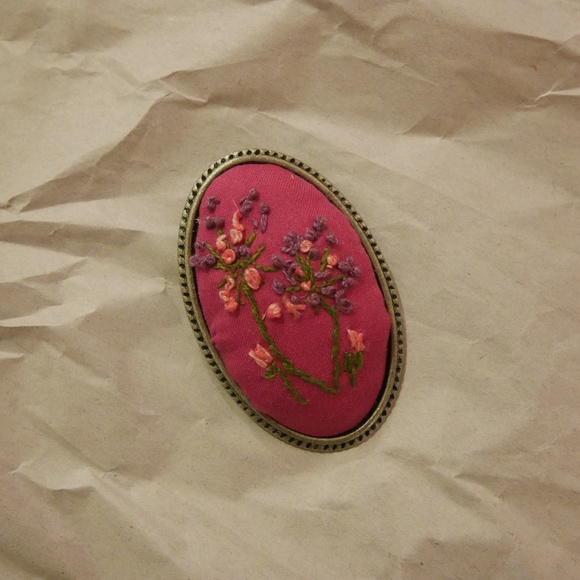 Jewelry | Vintage Style Floral Hand Embroidered Brooch | Poshmark